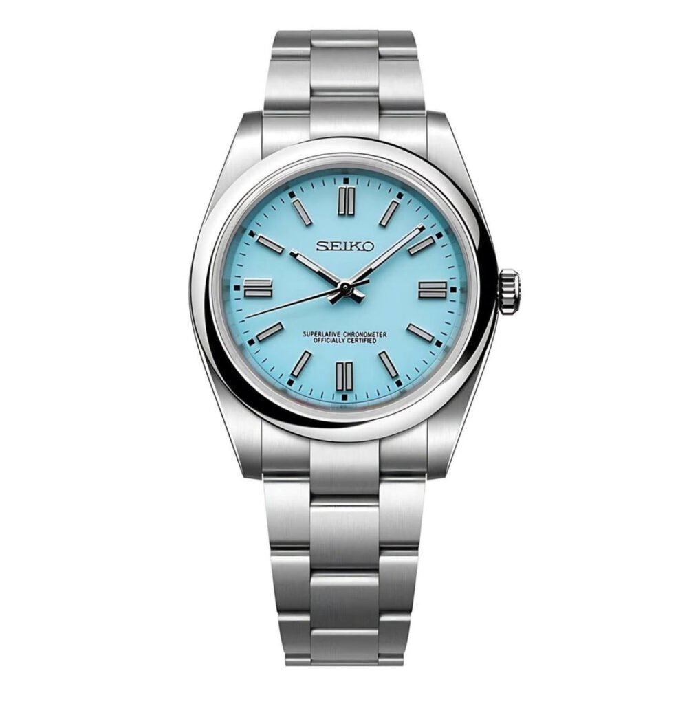 Seiko Mod Datejust Oyster Tiffany Blue – customseikomods.com